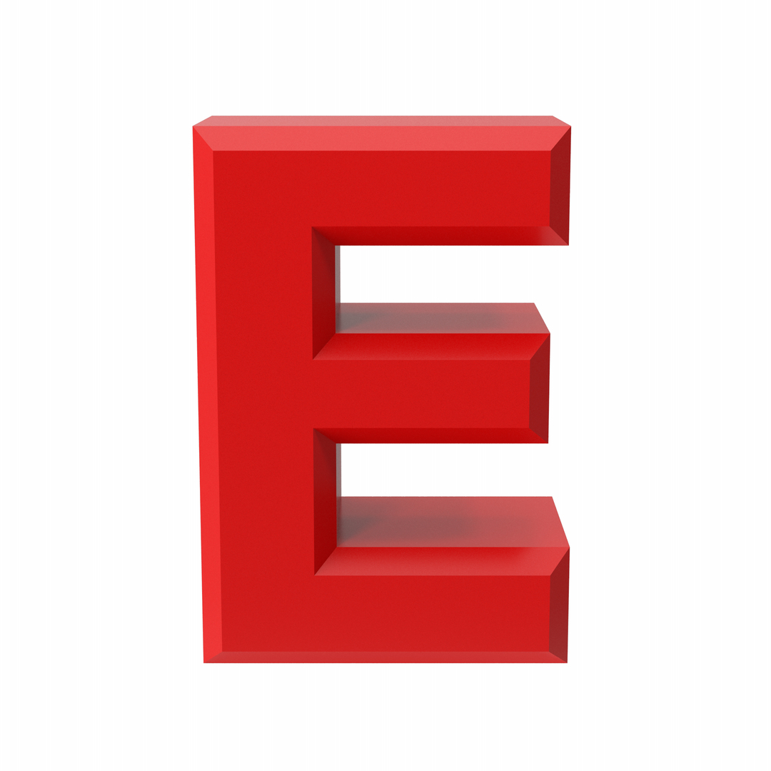 Red Letter E 3D Model - TurboSquid 2271673