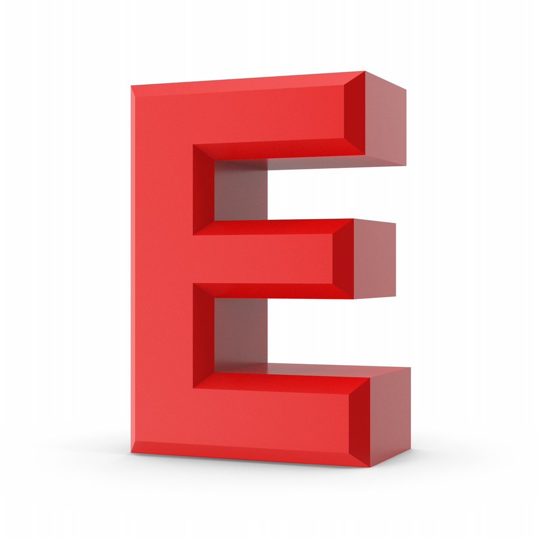 Red Letter E 3D Model - TurboSquid 2271673