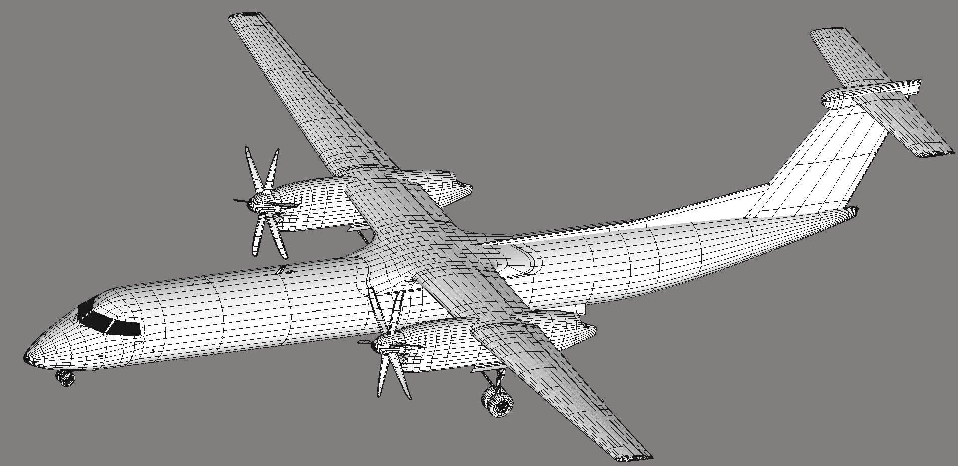 3d Bombardier Dash 8 Q400 Model