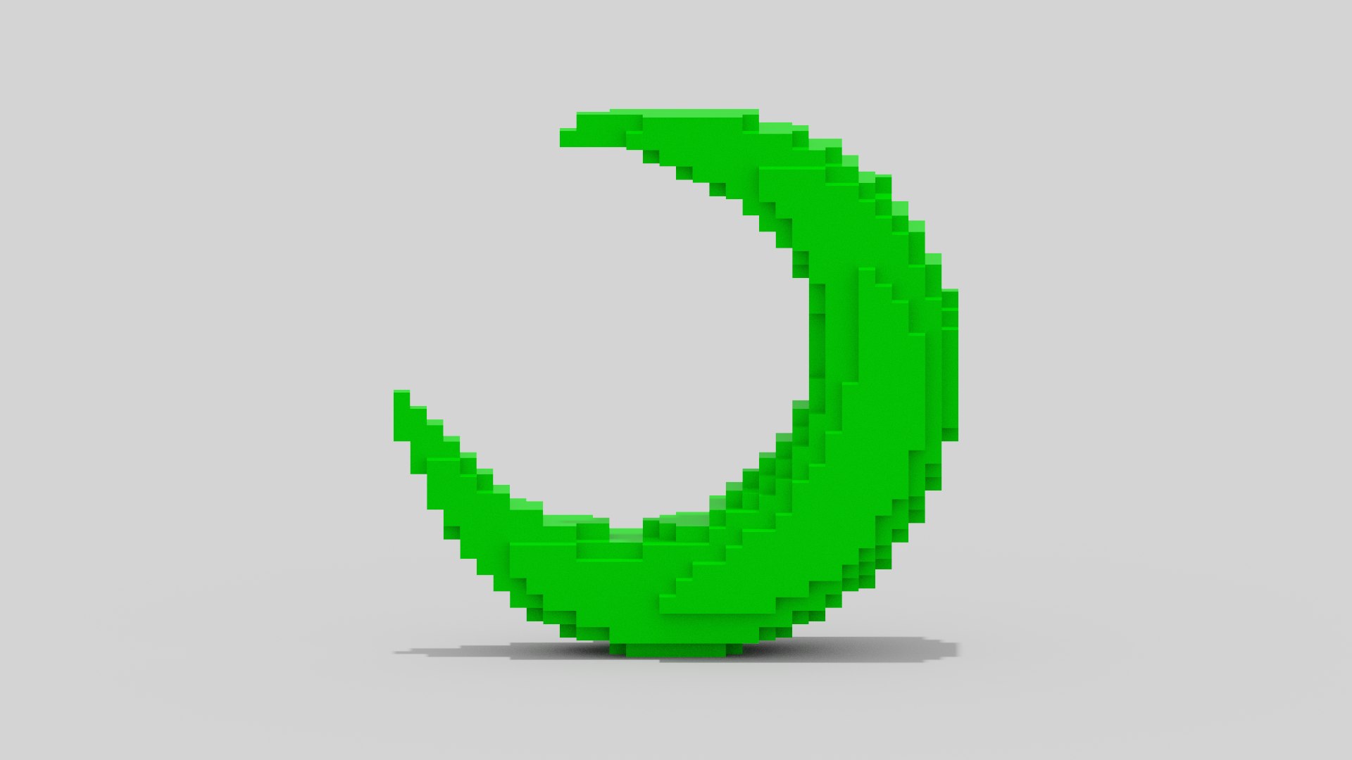 3D Model Green Voxel Moon - TurboSquid 2036674