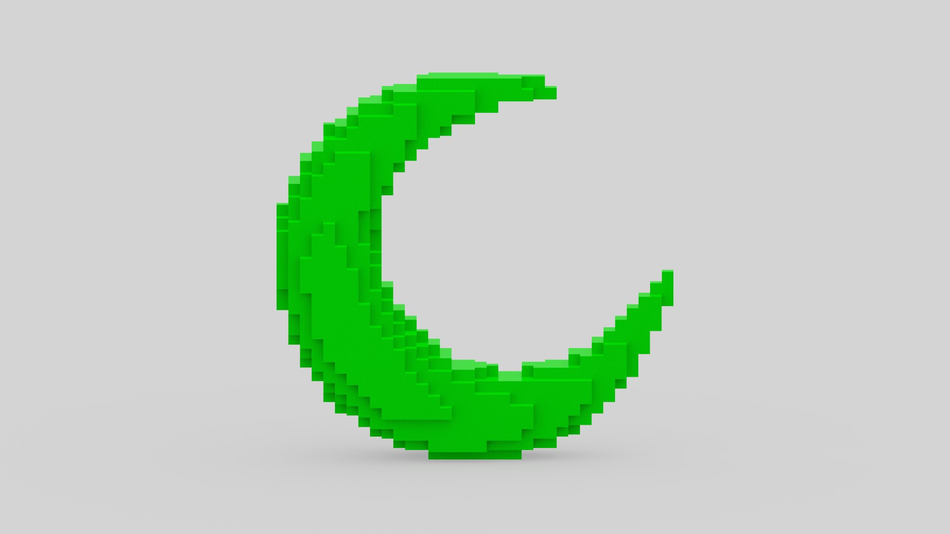 3D Model Green Voxel Moon - TurboSquid 2036674
