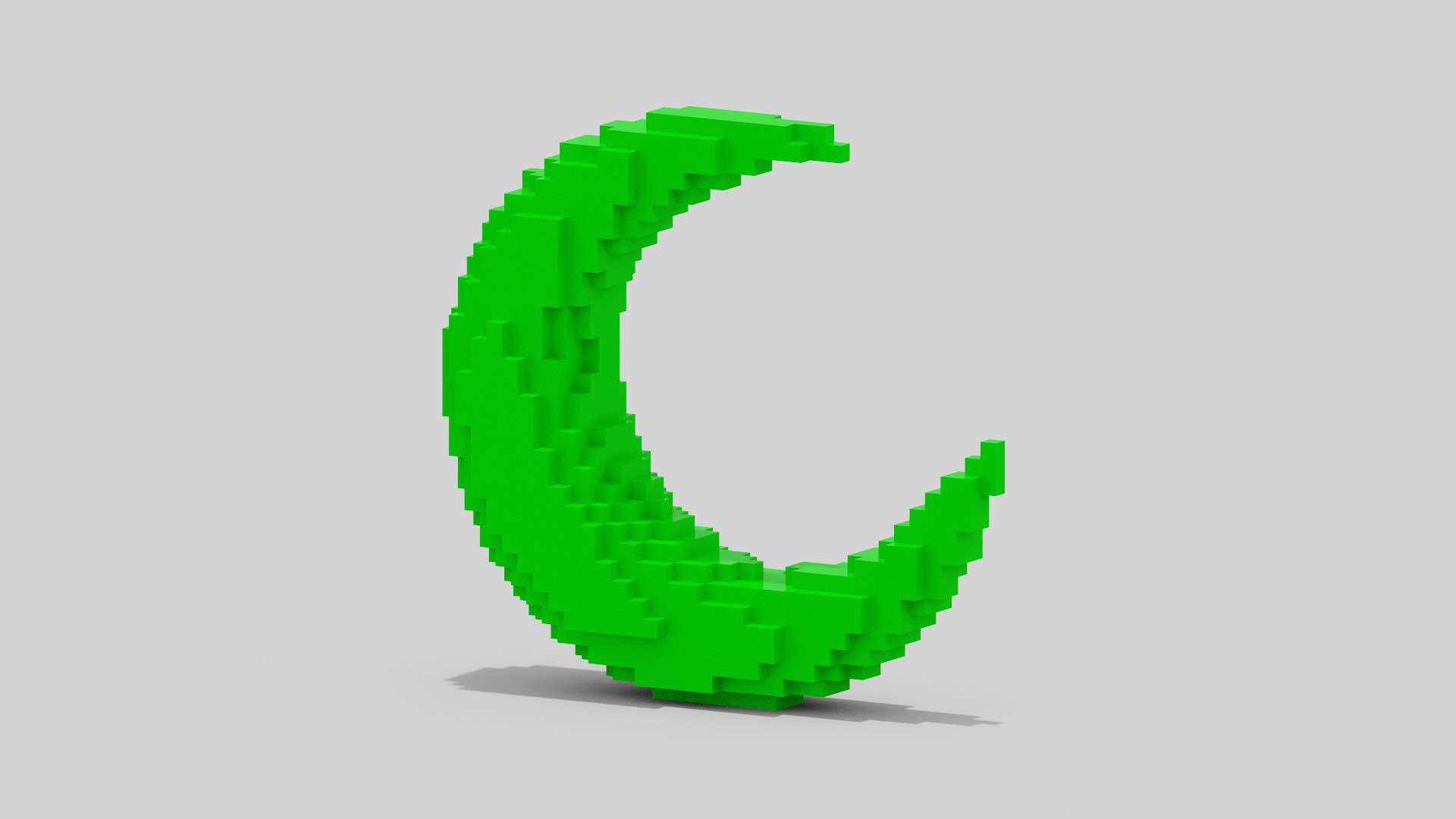 3D Model Green Voxel Moon - TurboSquid 2036674