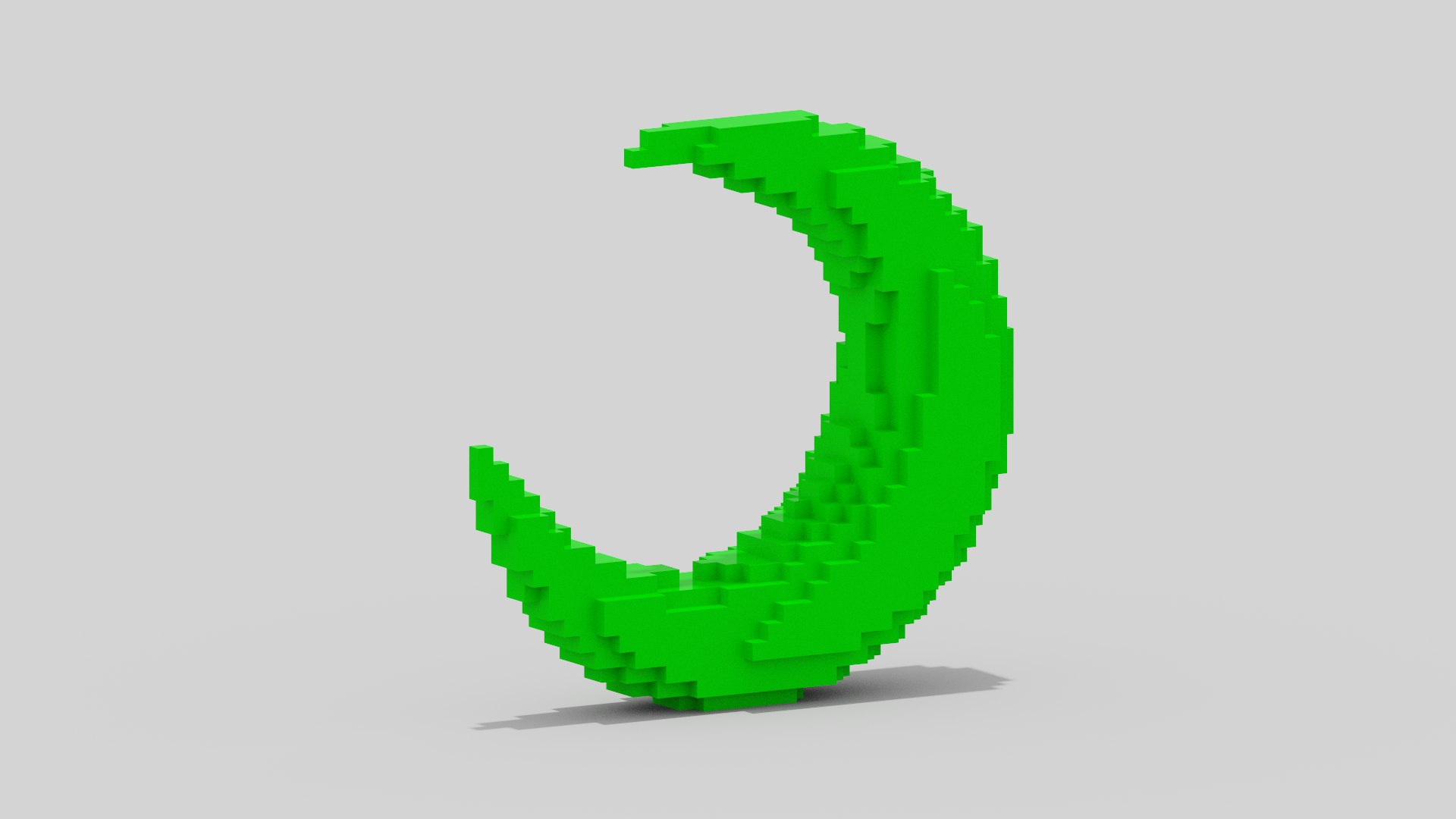 3D Model Green Voxel Moon - TurboSquid 2036674