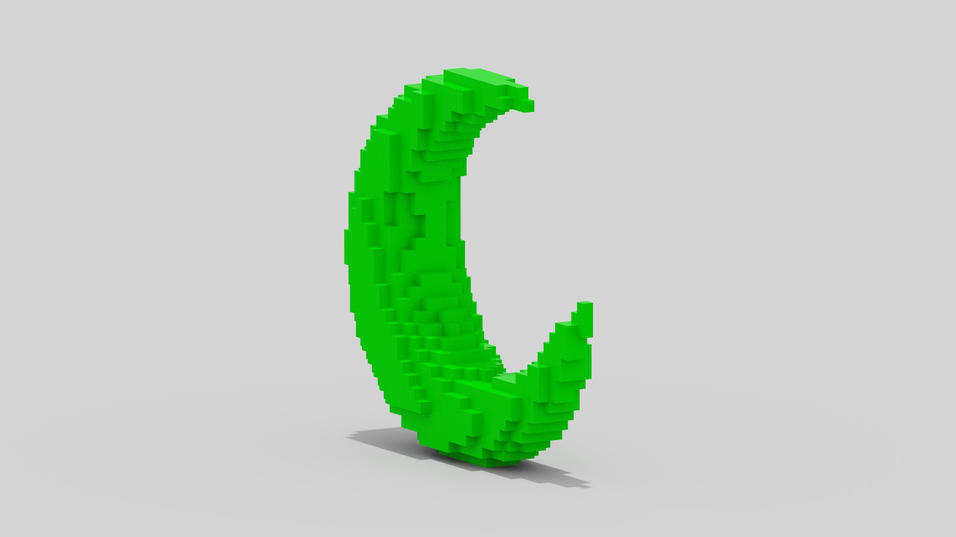 3D Model Green Voxel Moon - TurboSquid 2036674