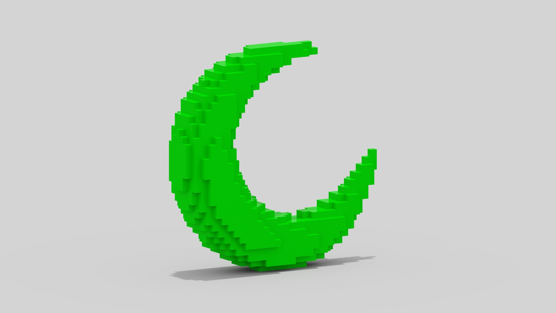 3D Model Green Voxel Moon - TurboSquid 2036674