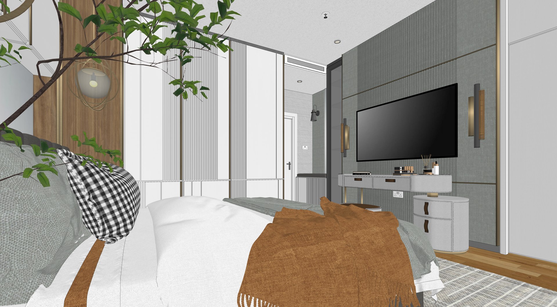 3D Hill House Interior Scene Bed Room Modern Interior Design 3D Model ...