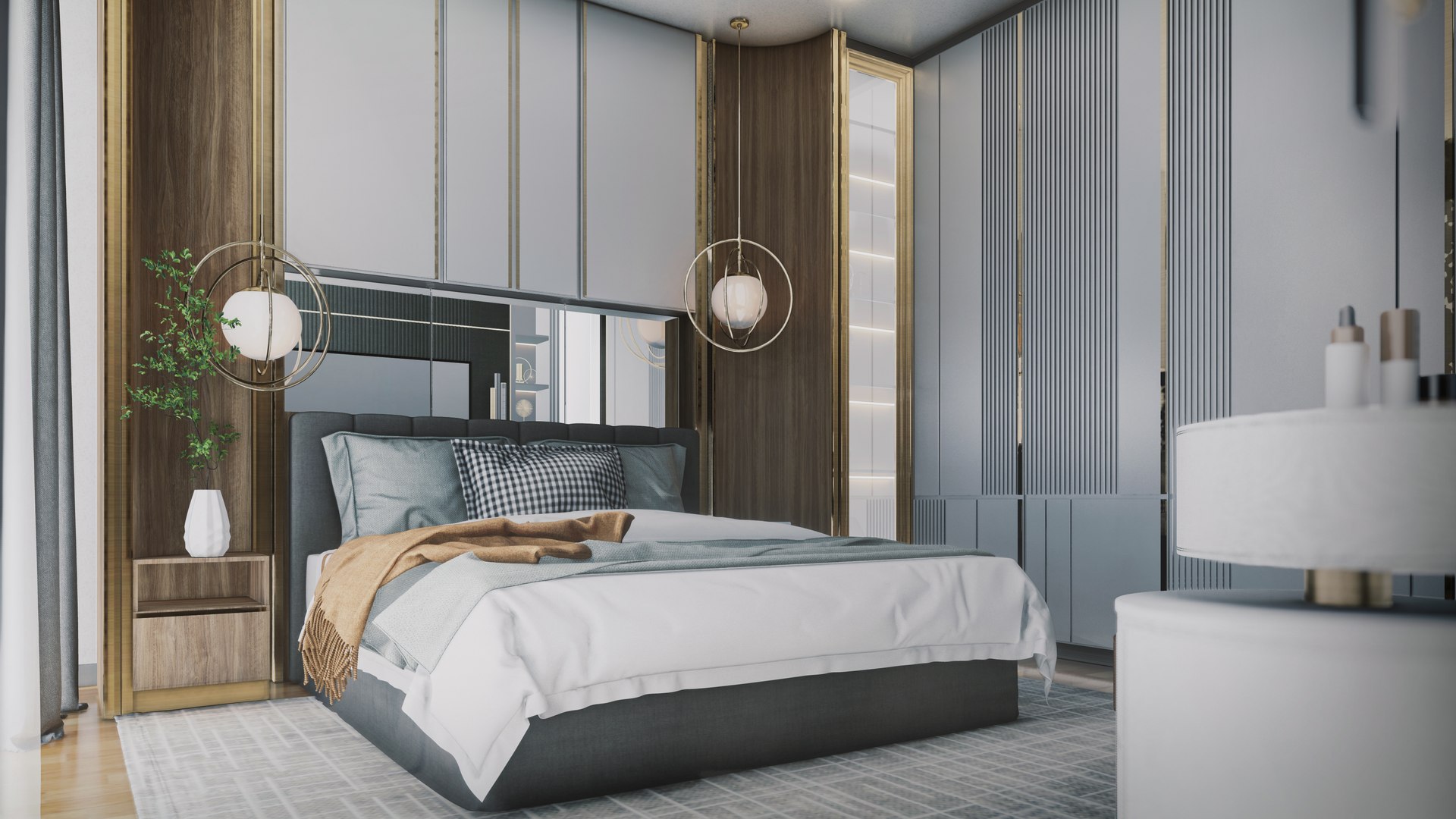 3D Hill House Interior Scene Bed Room Modern Interior Design 3D Model ...