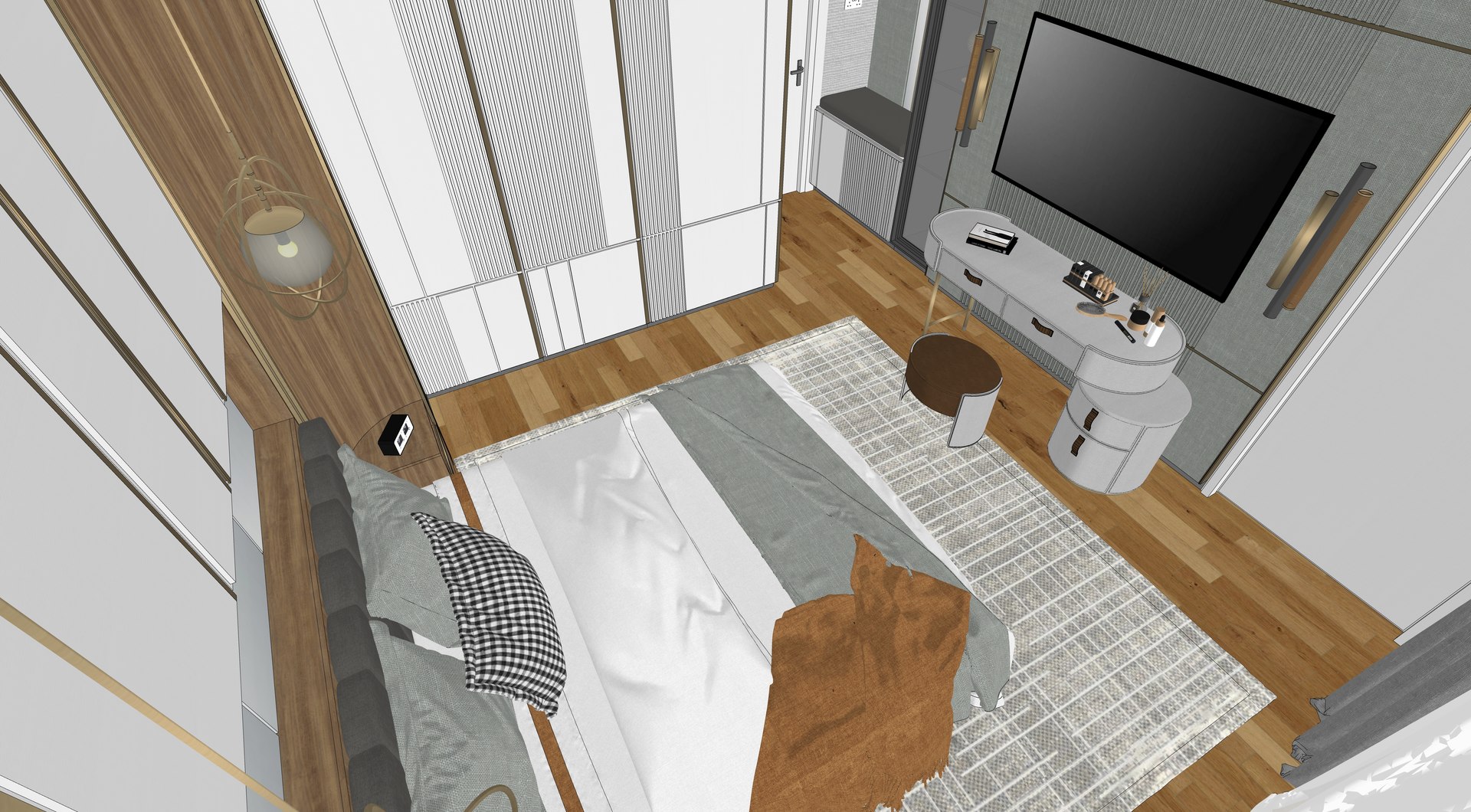 3D Hill House Interior Scene Bed Room Modern Interior Design 3D Model ...