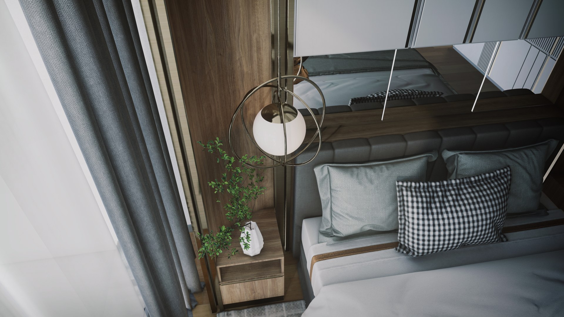 3D Hill House Interior Scene Bed Room Modern Interior Design 3D Model ...