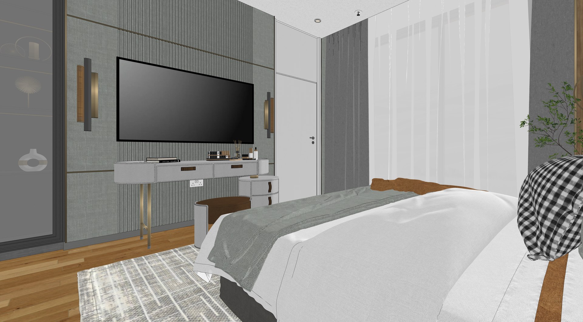 3D Hill House Interior Scene Bed Room Modern Interior Design 3D Model ...