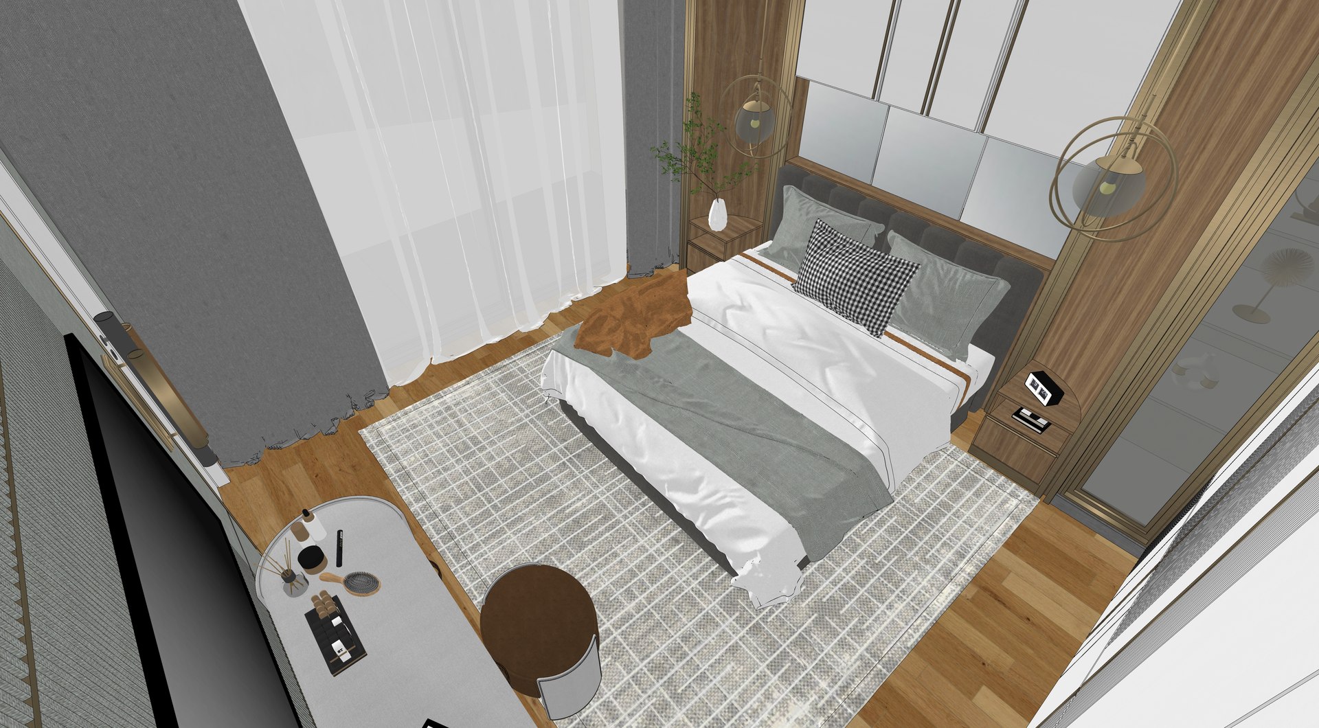 3D Hill House Interior Scene Bed Room Modern Interior Design 3D Model ...