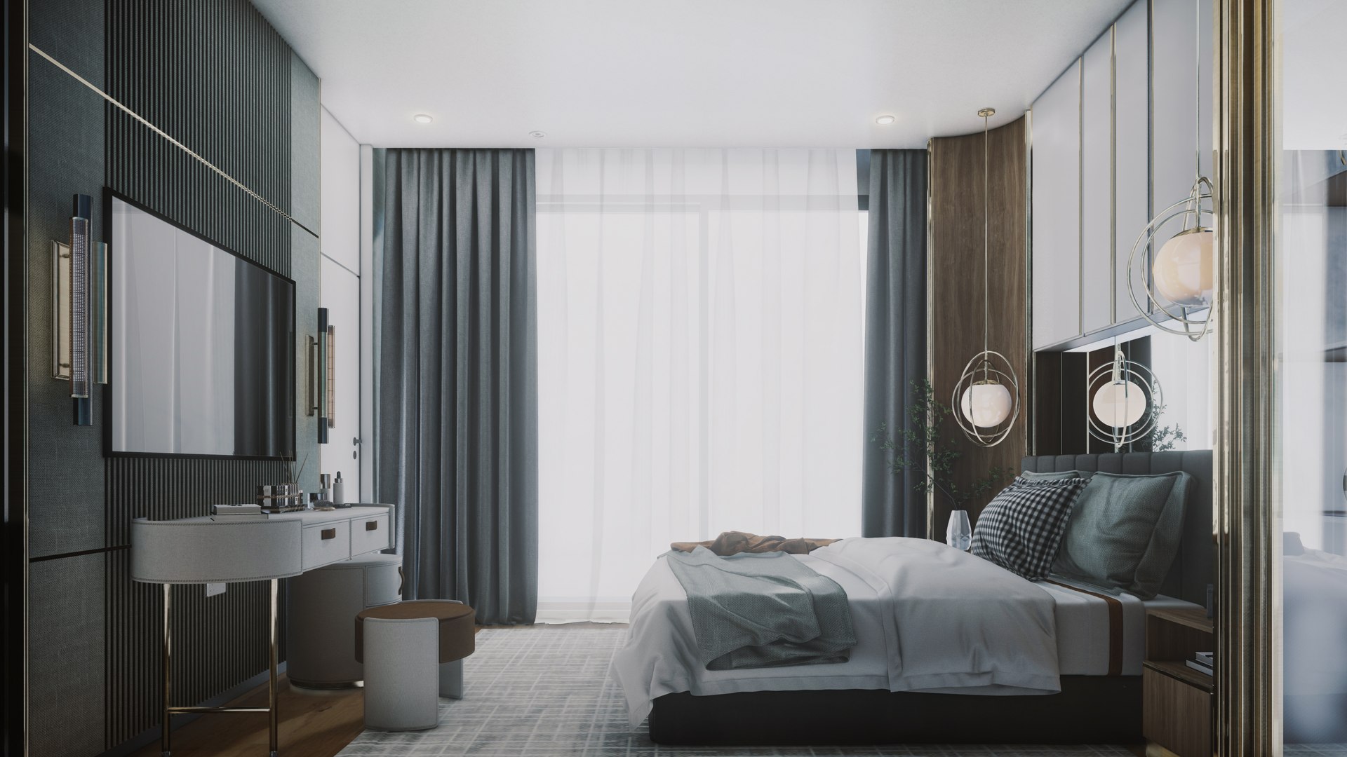 3D Hill House Interior Scene Bed Room Modern Interior Design 3D Model ...