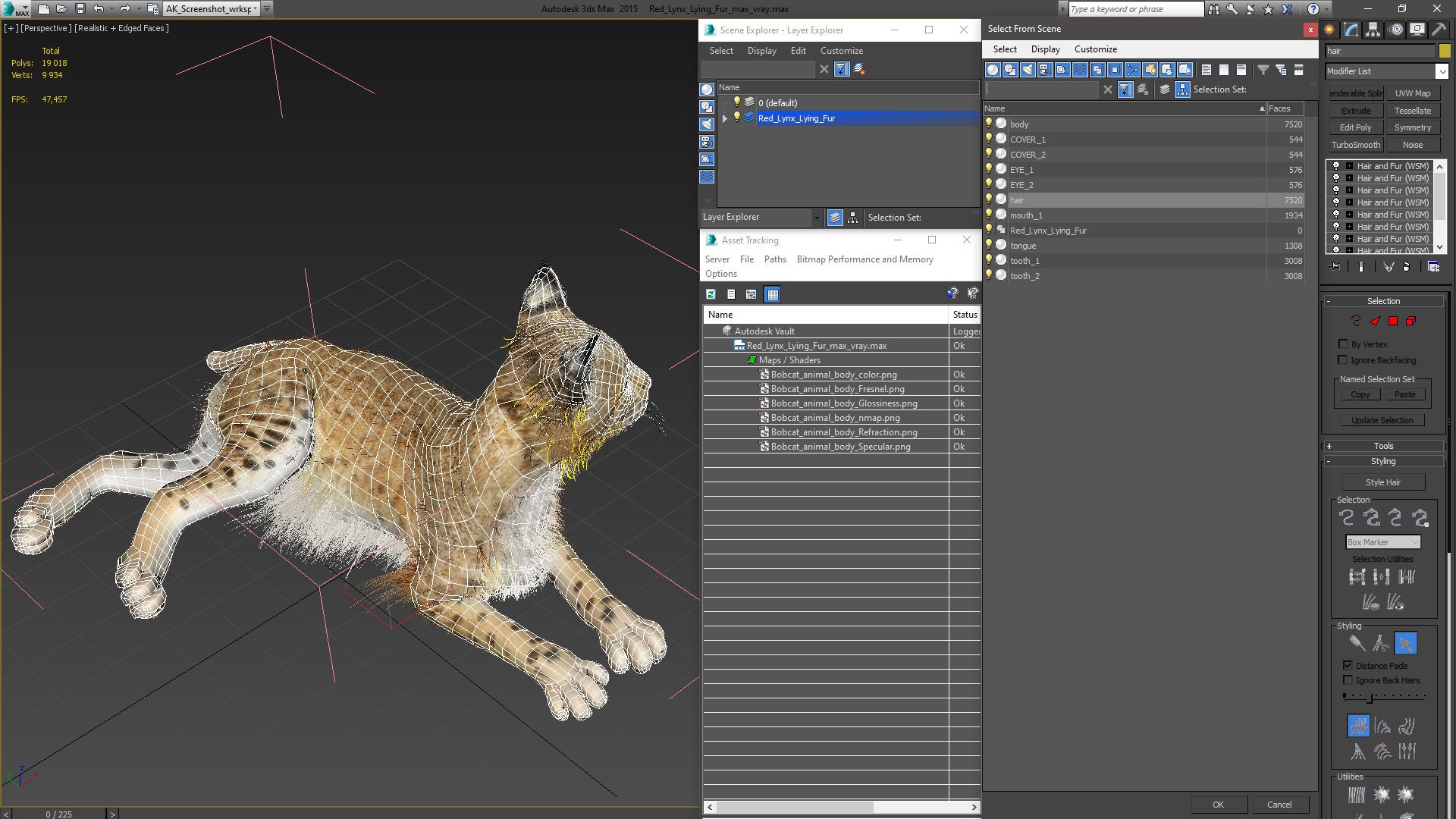 Red Lynx Lying Fur 3D - TurboSquid 2025464