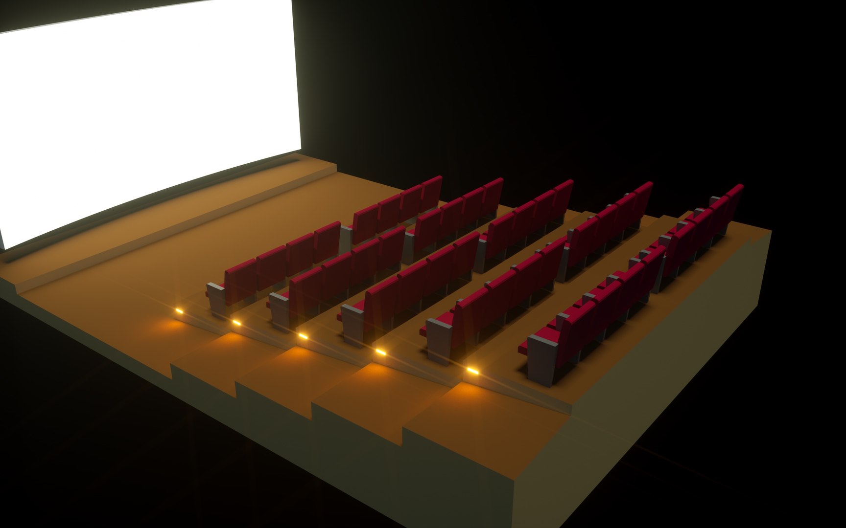 3D Low-poly Cinema Hall Movie Theater Model Model - TurboSquid 1744284