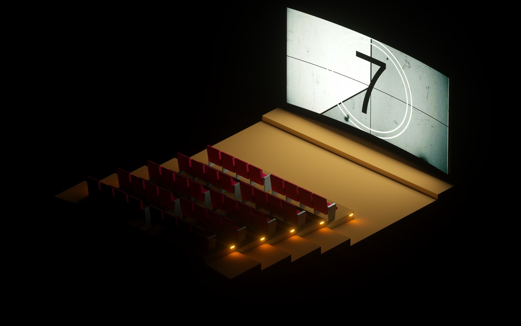 3D Low-poly Cinema Hall Movie Theater Model Model - TurboSquid 1744284