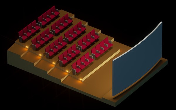 3D Low-poly cinema hall movie theater model model - TurboSquid 1744284
