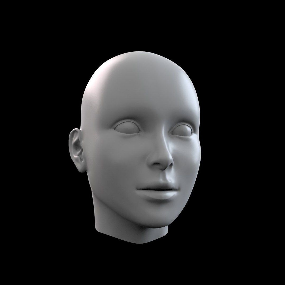 3d Model Basemesh Female Head Mesh