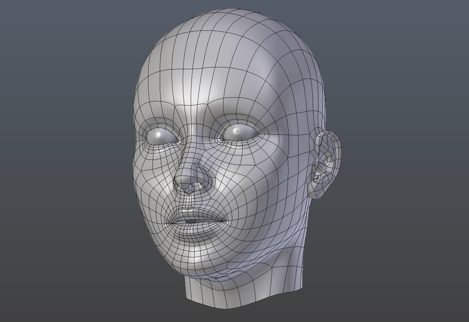3d Model Basemesh Female Head Mesh