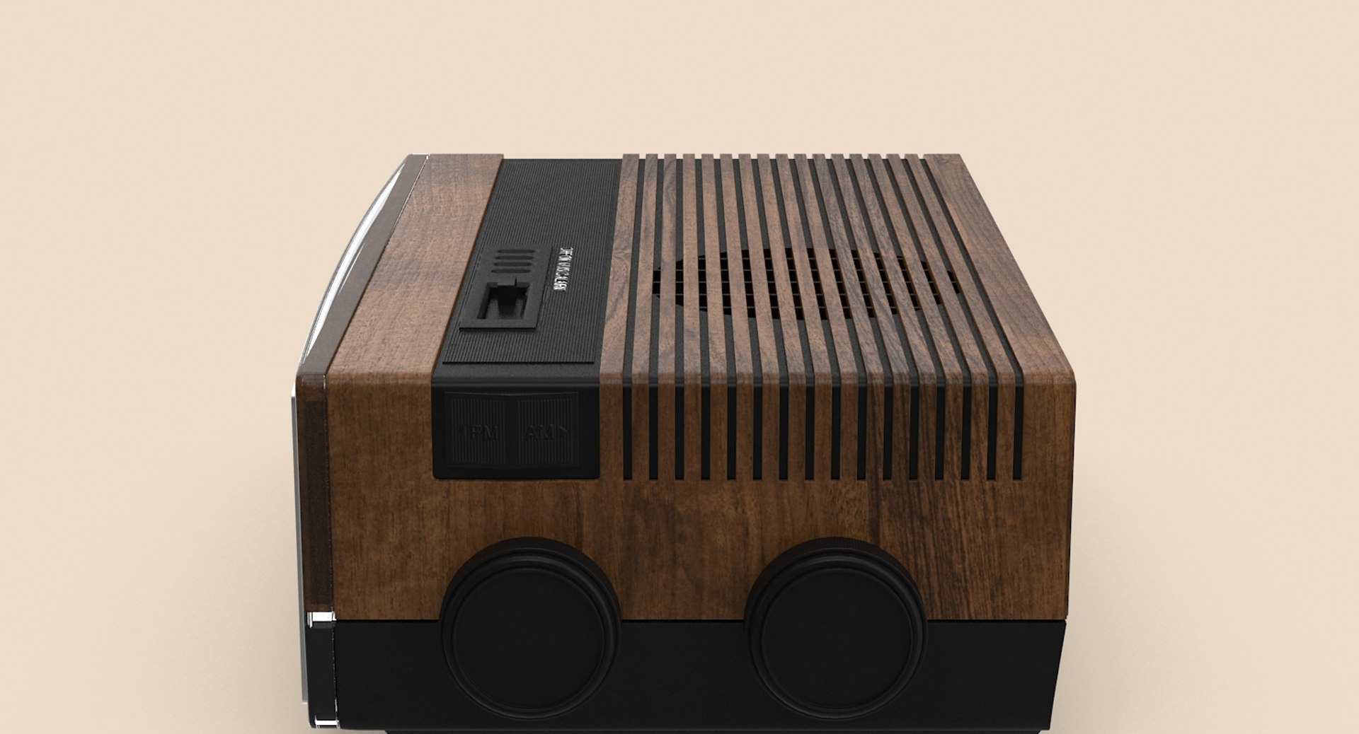 3d Vintage Clock Radio Model