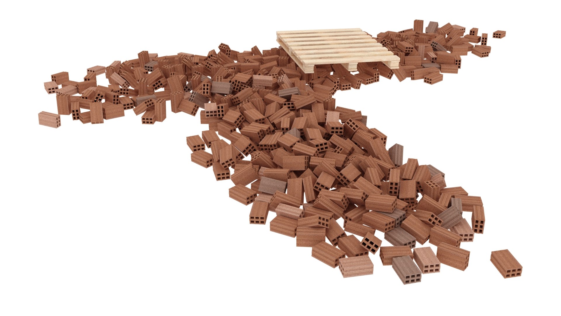 3D Bricks Lying On The Ground 2 - TurboSquid 1949367
