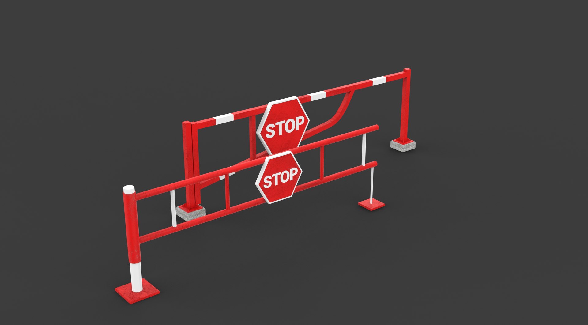 3D Model Road Block Gate 3D Model - TurboSquid 2365895