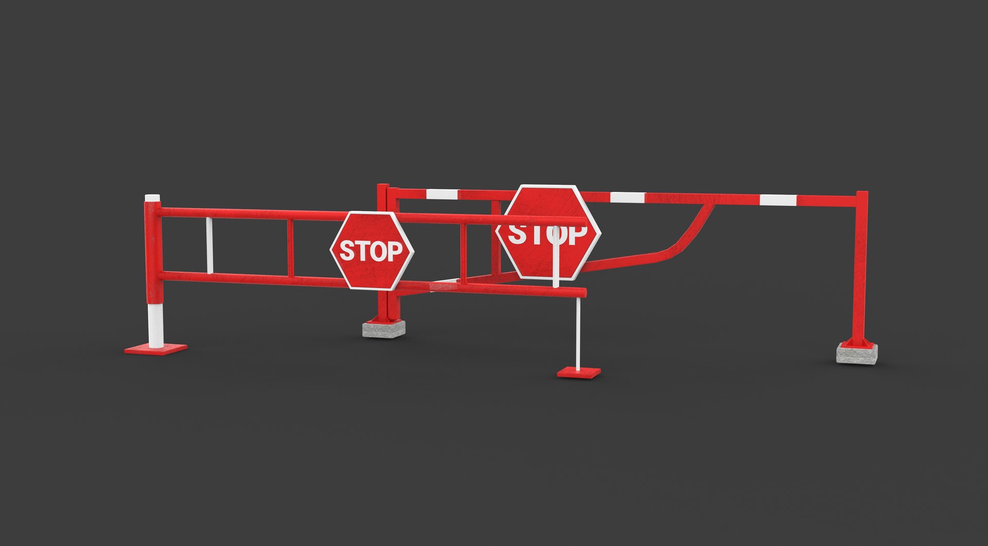 3D Model Road Block Gate 3D Model - TurboSquid 2365895