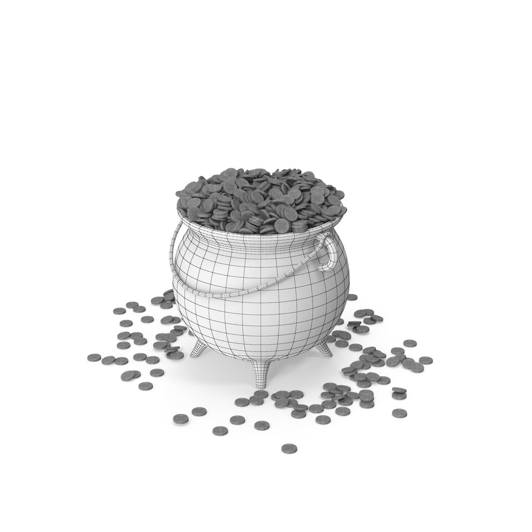 3D Model Cauldron With Gold Coins - TurboSquid 2002416