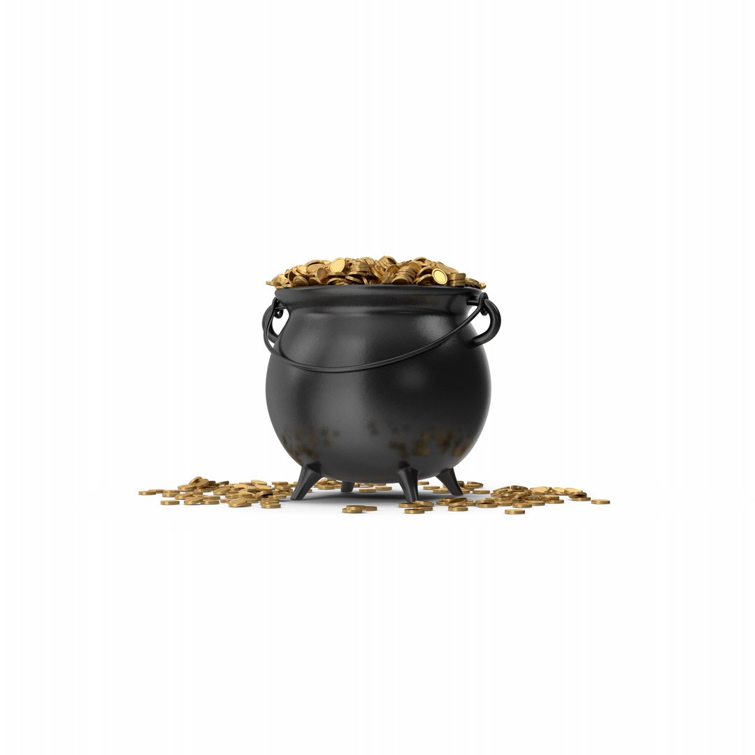 3D Model Cauldron With Gold Coins - TurboSquid 2002416