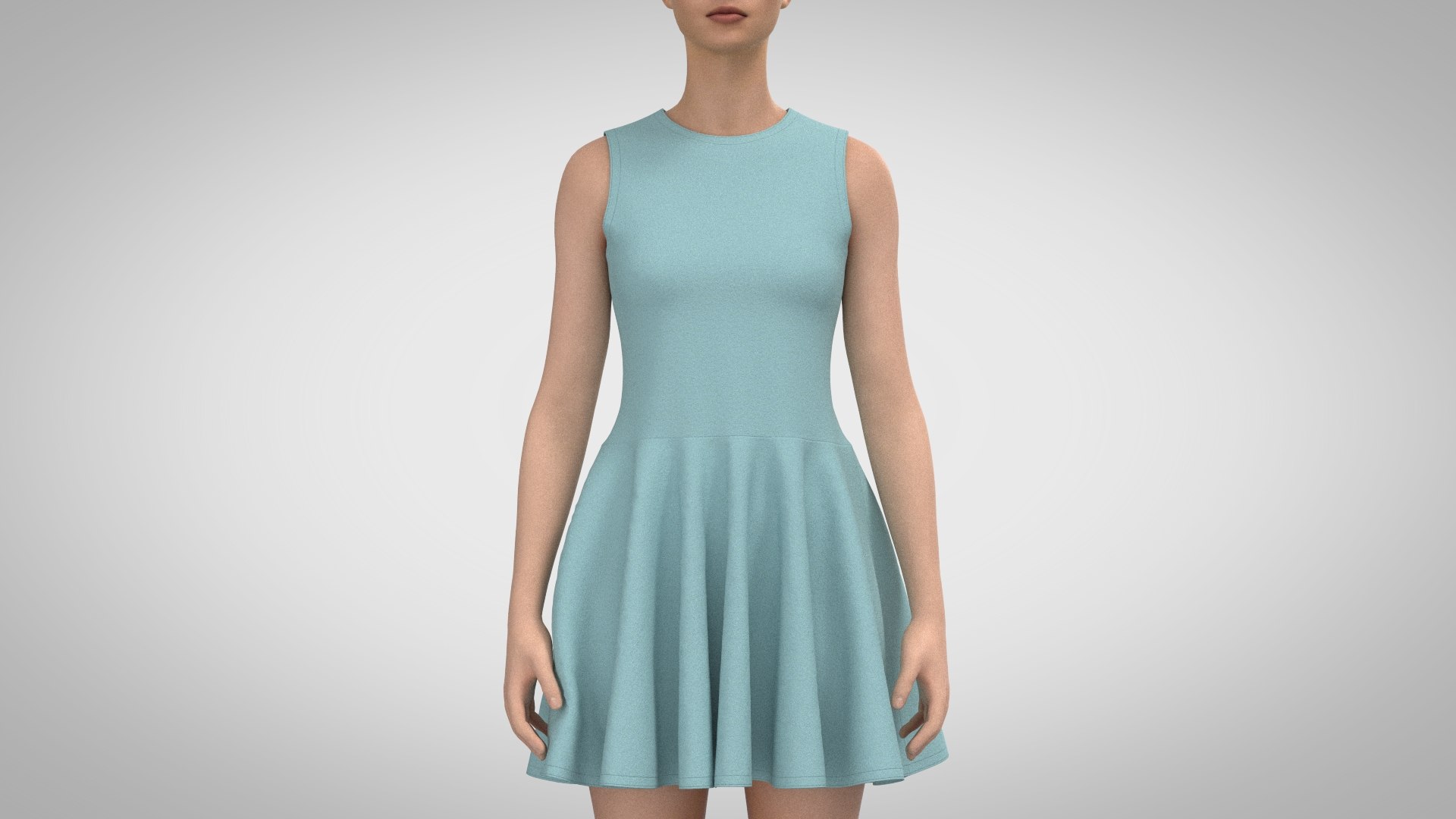 3D Model Knit Tunic With Circle Skirt - TurboSquid 1965657