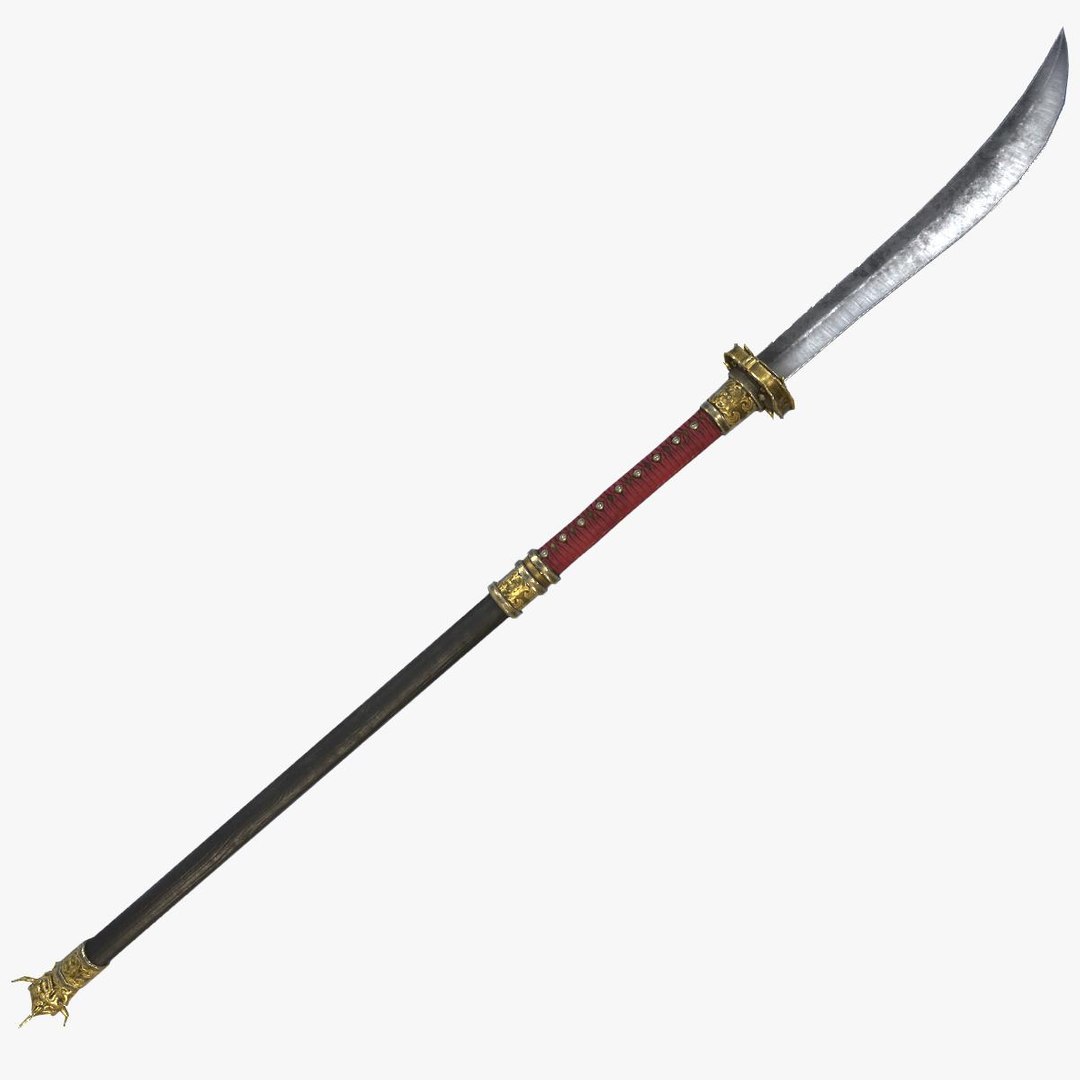 3D Fantasy Spear RPG Japanese Naginatana Katana Nodachi Javelin Spear ...