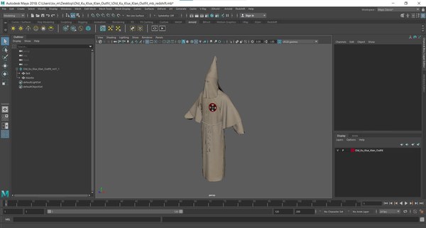 modelo 3d Antiguo traje del Ku Klux Klan - TurboSquid 2349279