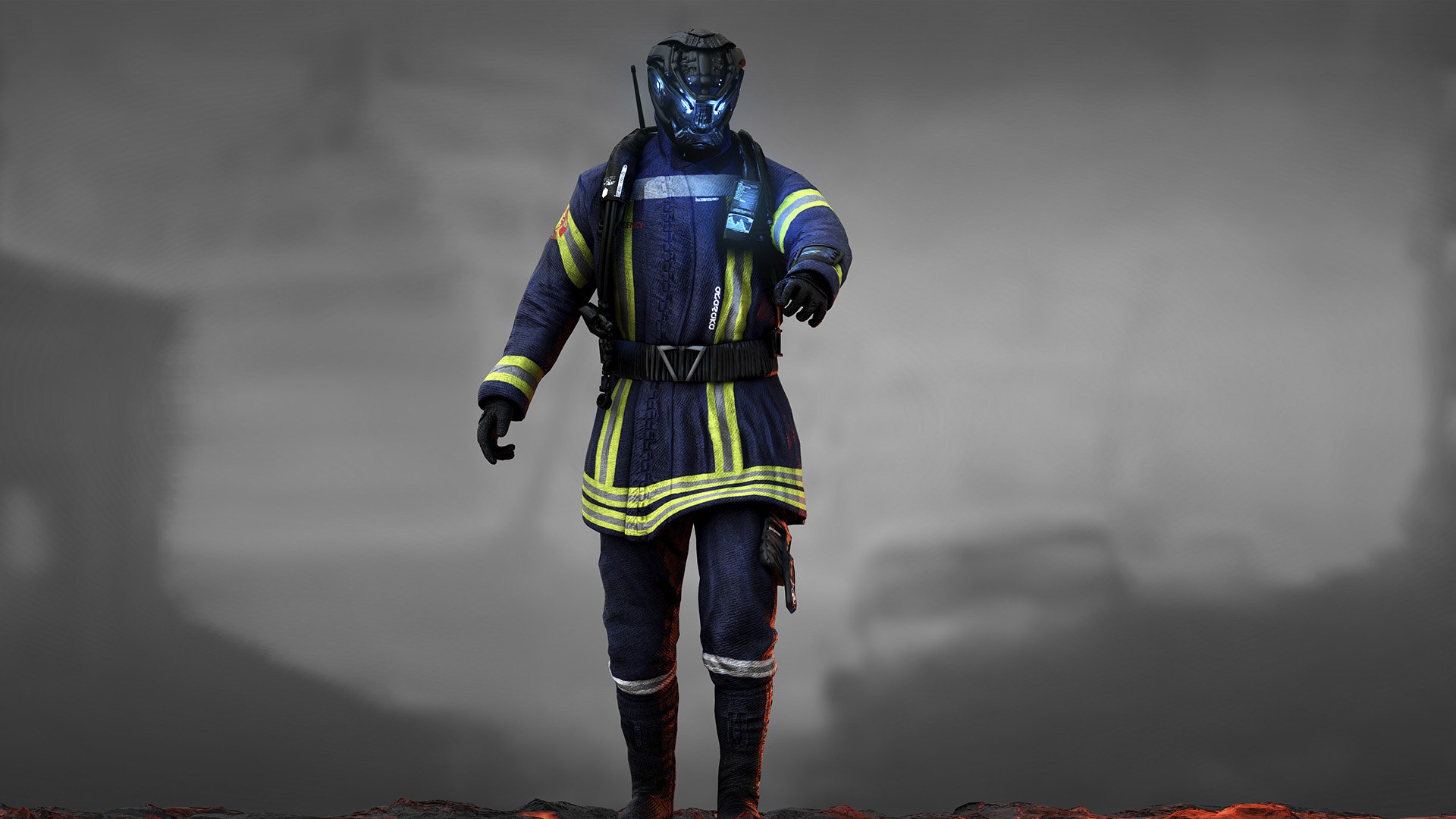 3D Sci Fi Firefighter Model - TurboSquid 2400828