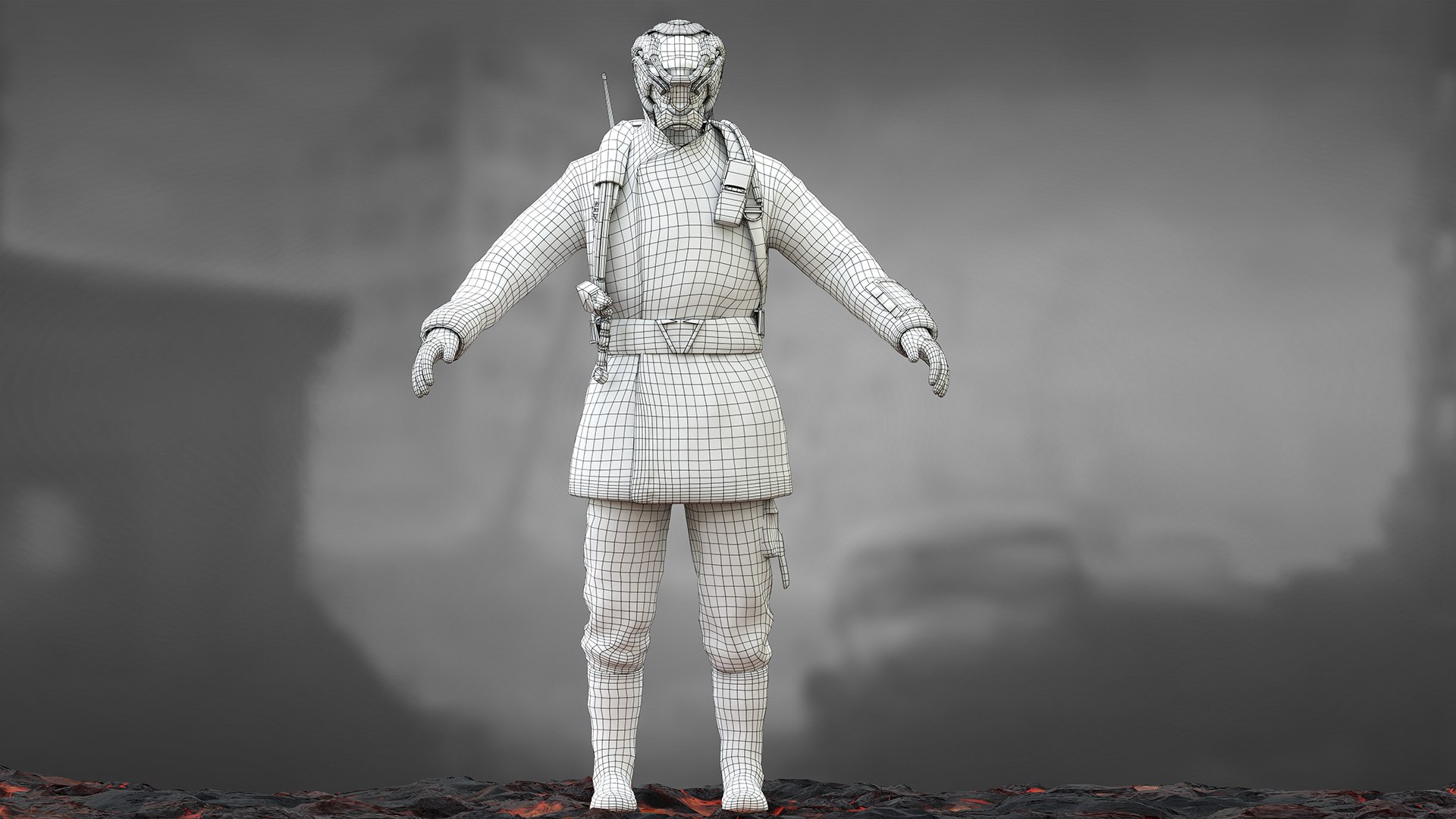 3D Sci Fi Firefighter Model - TurboSquid 2400828