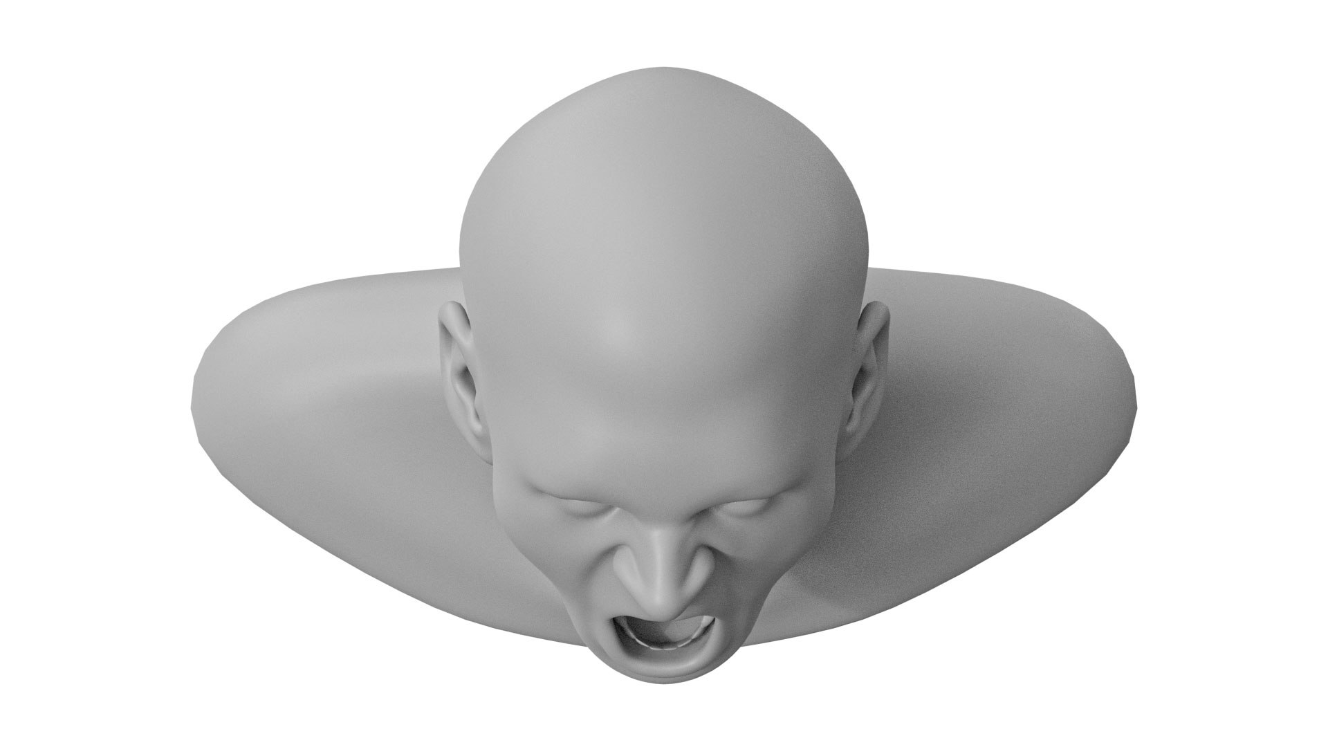 Free Evil Screaming Man Bust Base Mesh 3D - TurboSquid 2163051
