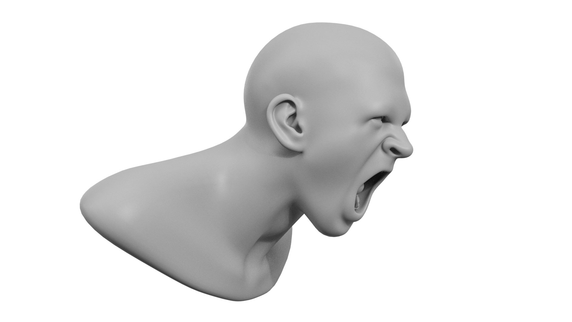 Free Evil Screaming Man Bust Base Mesh 3D - TurboSquid 2163051