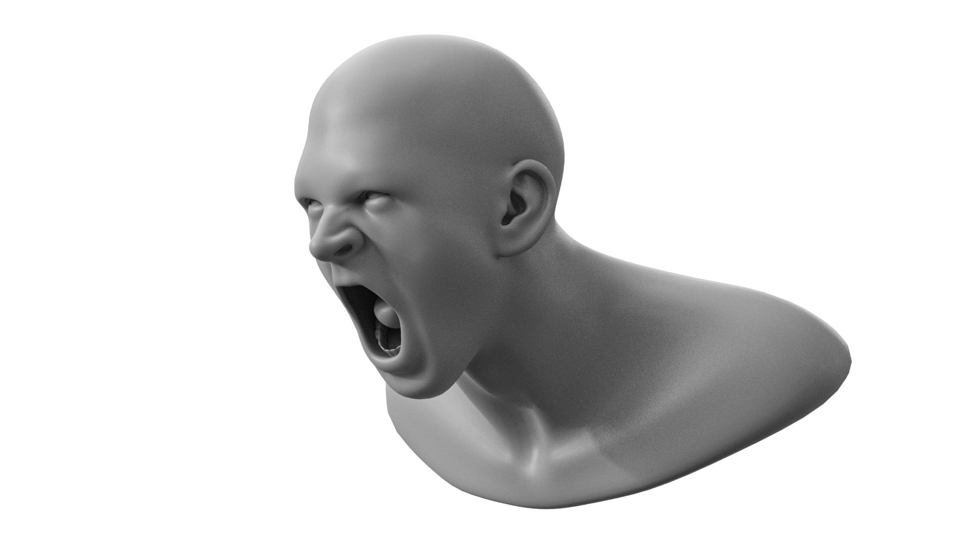 Free Evil Screaming Man Bust Base Mesh 3D - TurboSquid 2163051