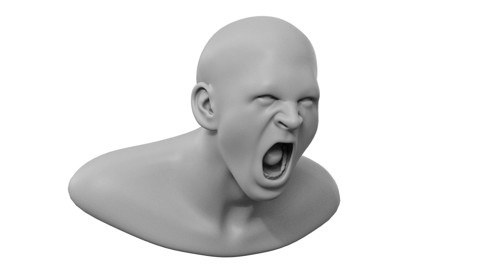 Free Evil Screaming Man Bust Base Mesh 3D - TurboSquid 2163051