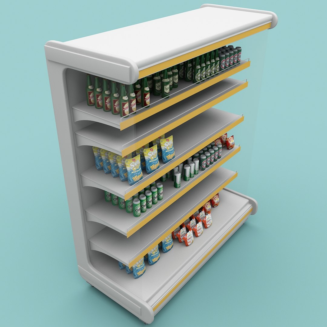 3d Model Supermarket Shelf 1