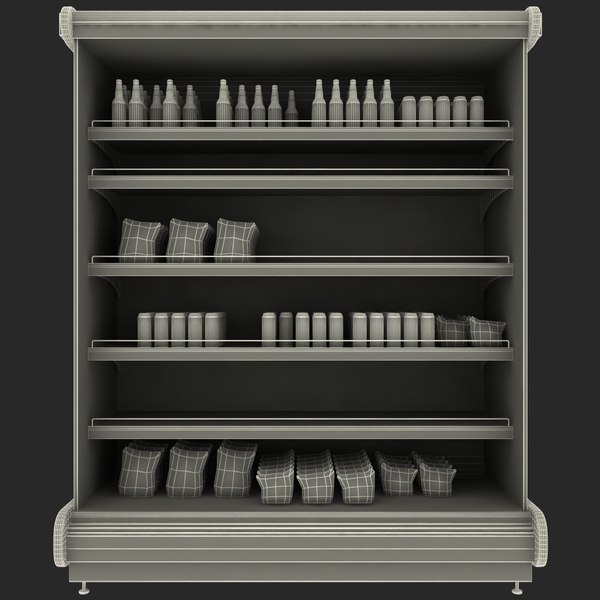 3d model supermarket shelf 1