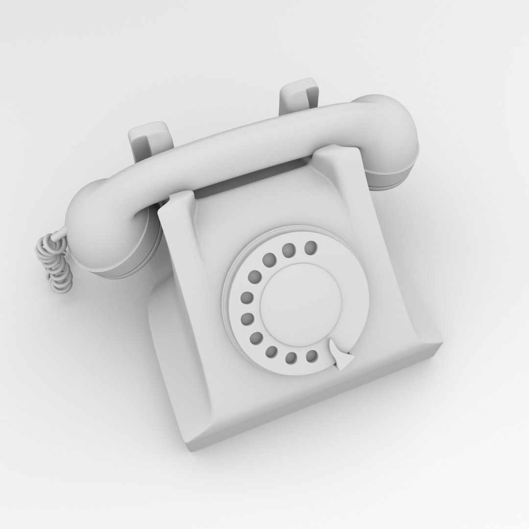 3d model rotary phone