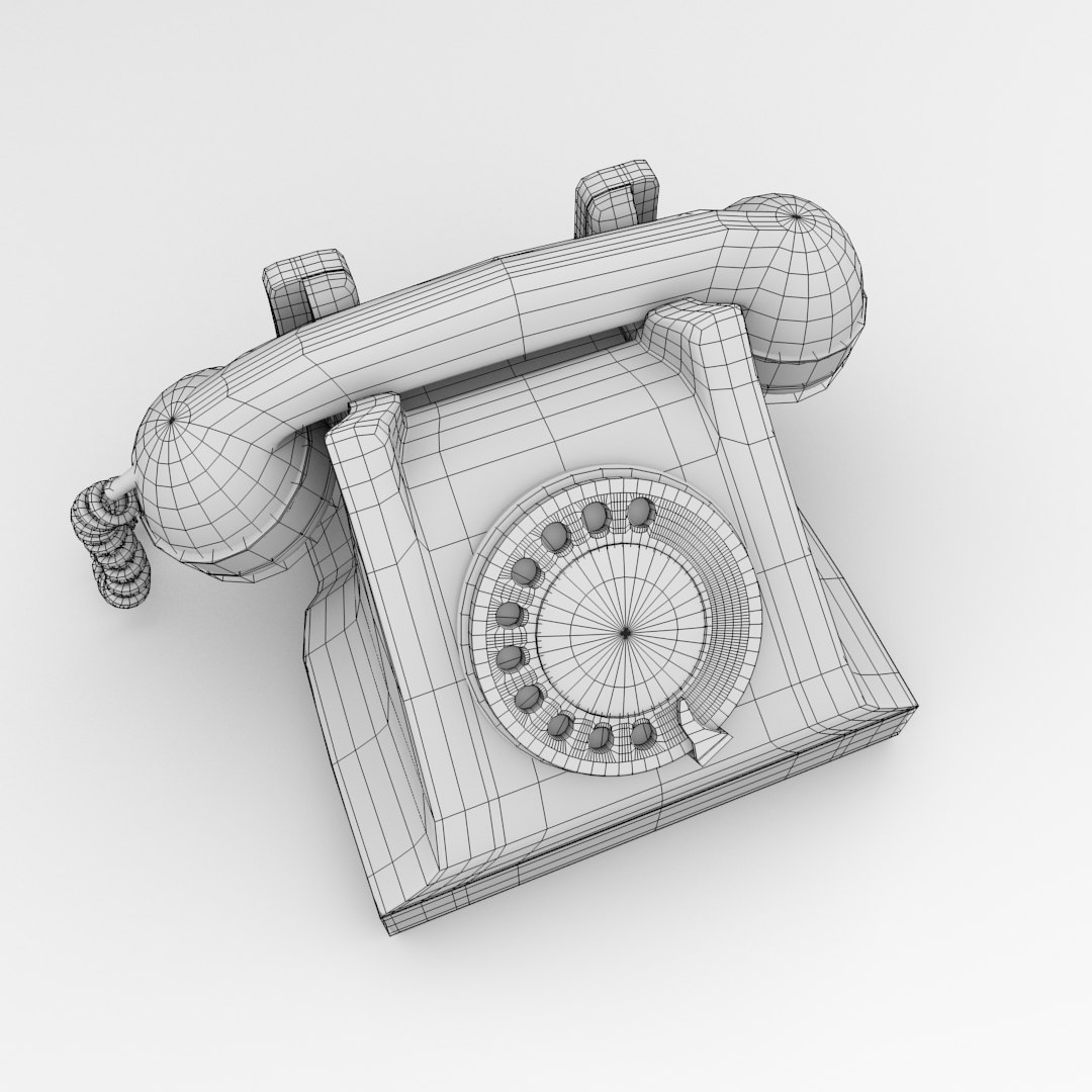 3d model rotary phone