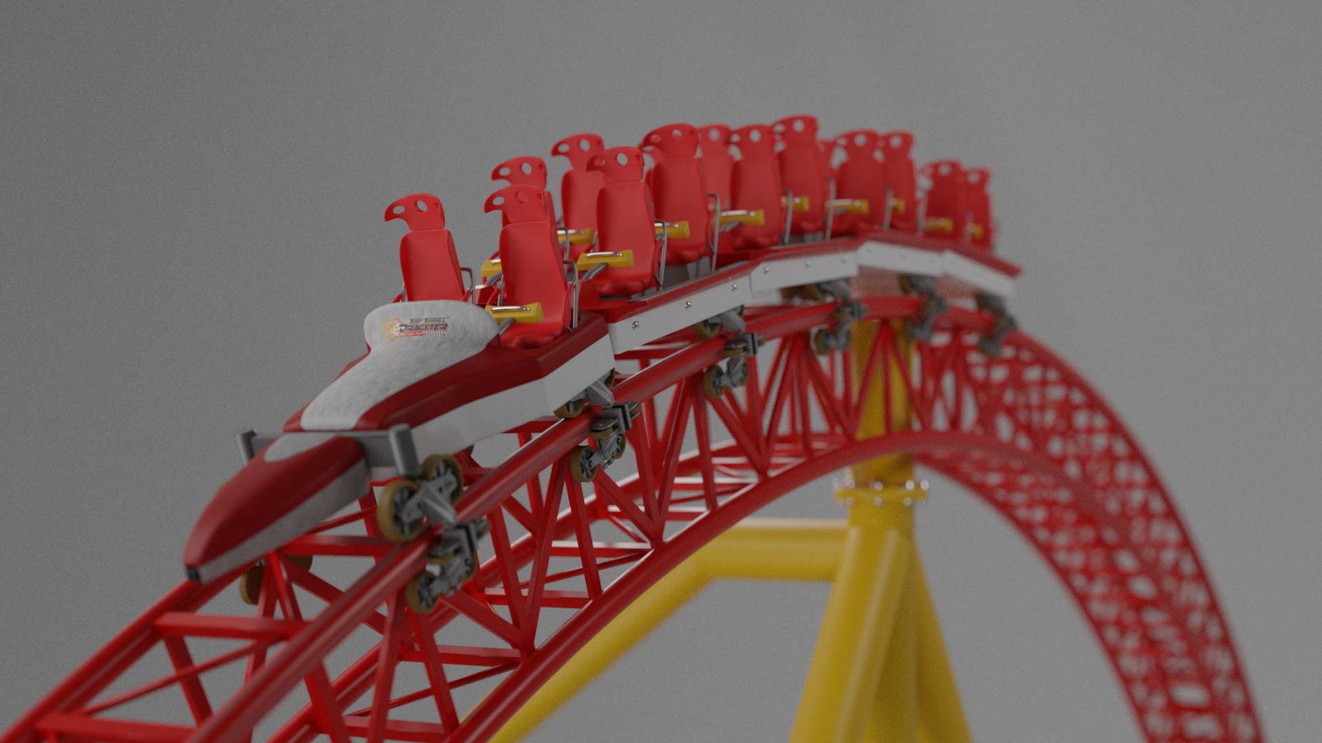 3D Thrill Dragster Train Track Model - TurboSquid 1557992