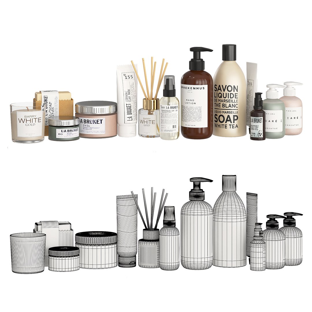 Free 3D Cosmetics Bathroom Gold Model - TurboSquid 1475772