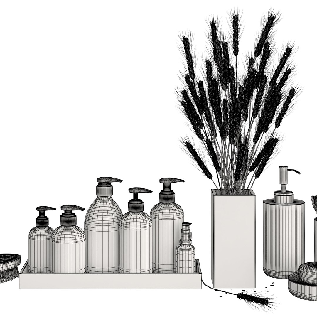 Free 3D Cosmetics Bathroom Gold Model - TurboSquid 1475772