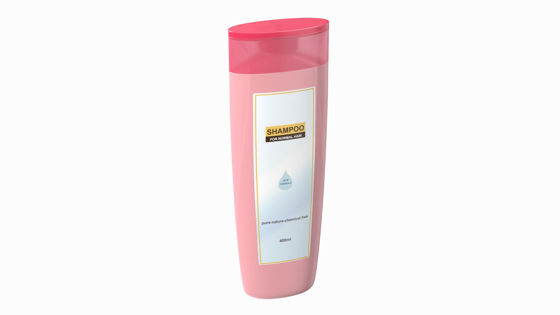 Shampoo Bottle Long Shape Pink 400ml 3D Model - TurboSquid 2174288