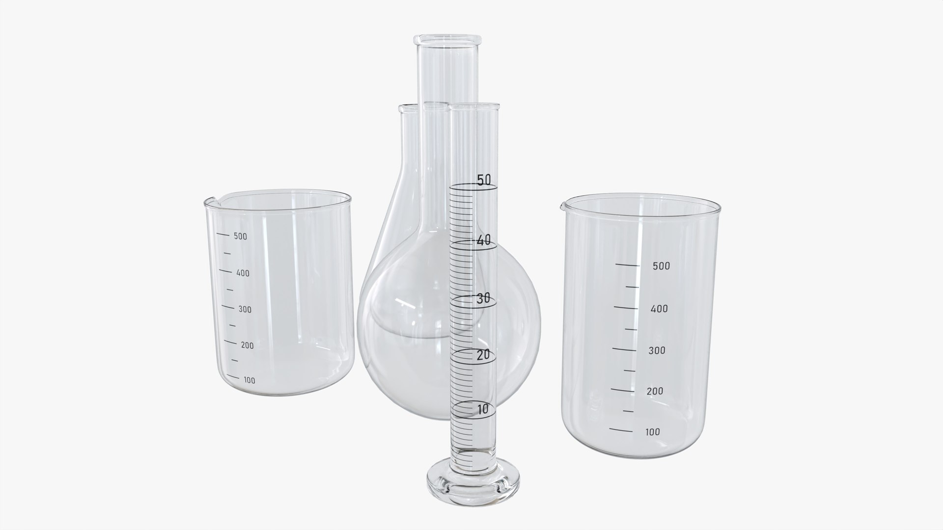 3D Laboratory Glassware Flasks Measuring Cups - TurboSquid 2183472