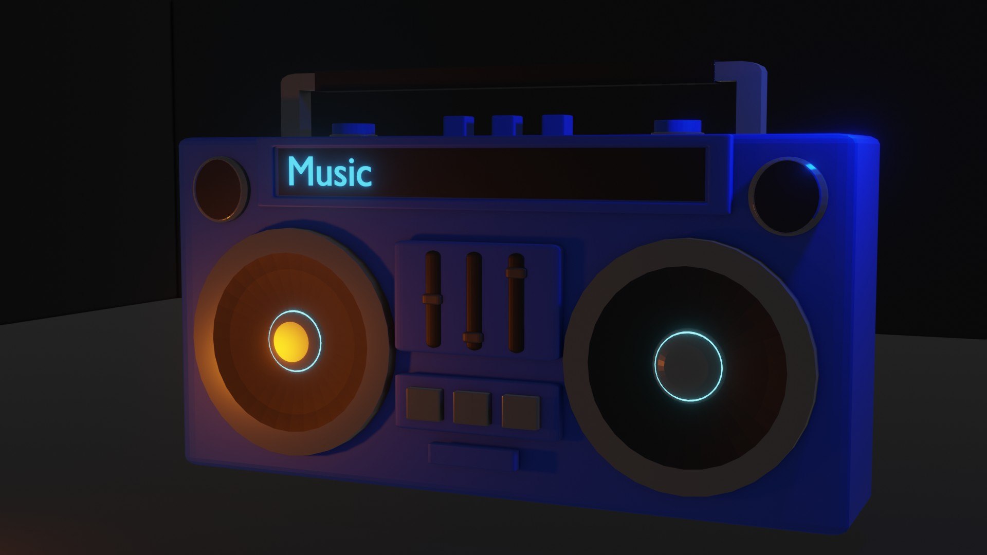 modelo 3d una radio azul de aspecto atractivo - TurboSquid 2219495