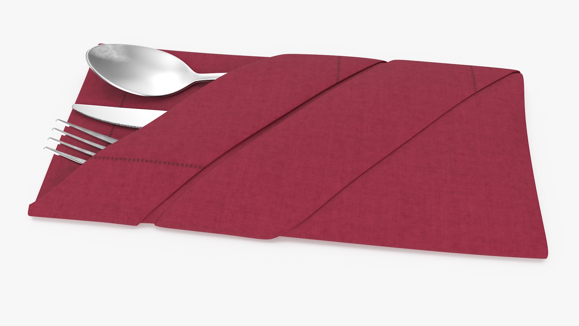 3D Buffet Napkin Fold with Steel Flatware model - TurboSquid 2019584