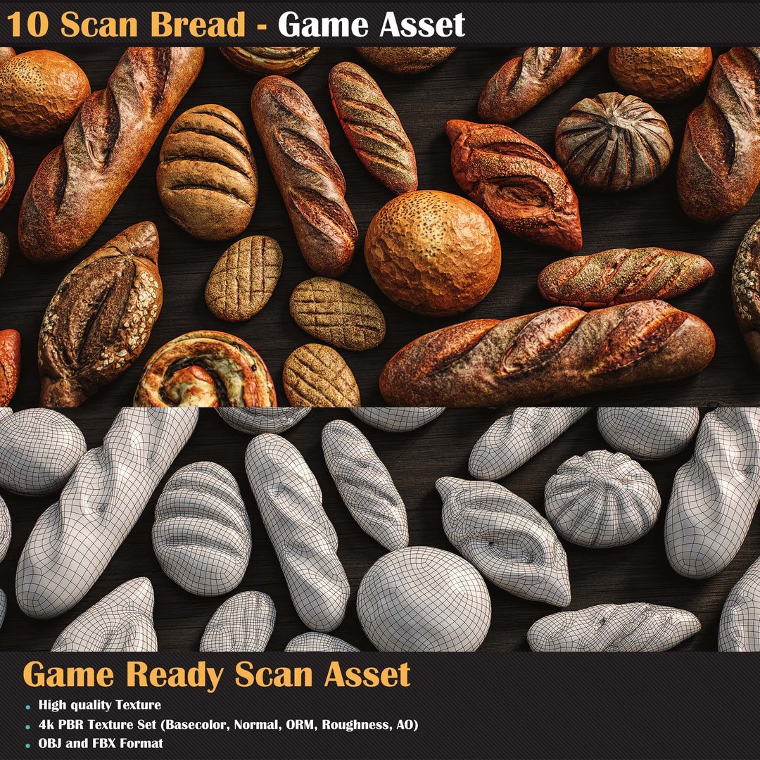 10 Bread Scan Model VOL01 3D Model - TurboSquid 2241321