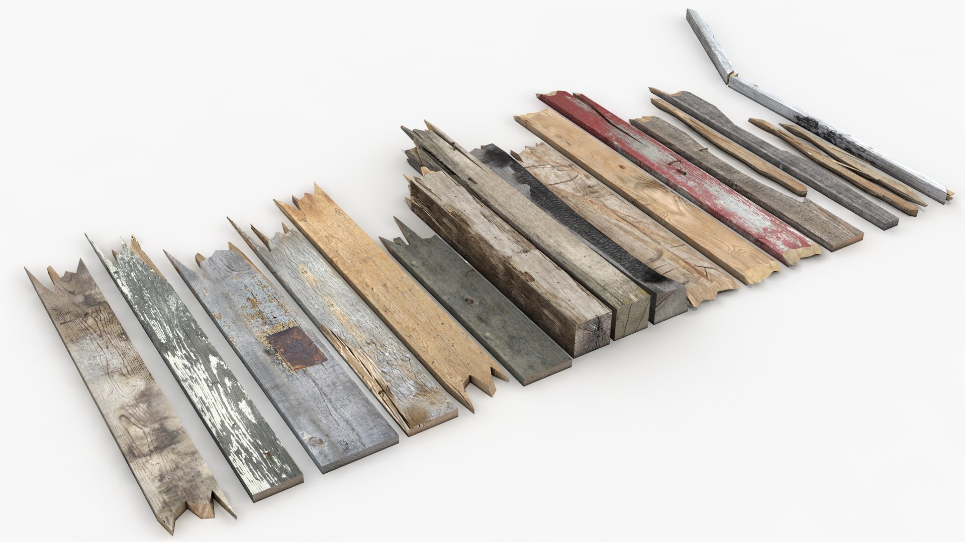 3d Wood Planks Pile Model